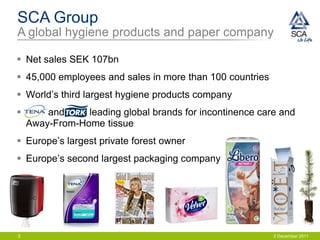 Handelsbanken consumer seminar - SCA presentation by Mats Berencreutz | PDF