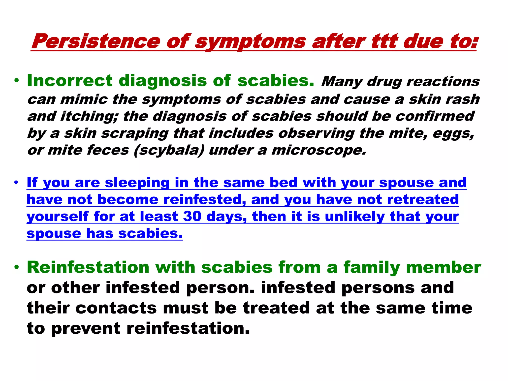 Scabies | PPTX | Skin and Dermatology | Diseases and Conditions