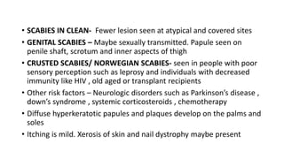 Scabies and pediculosis | PPTX | Skin and Dermatology | Diseases and ...