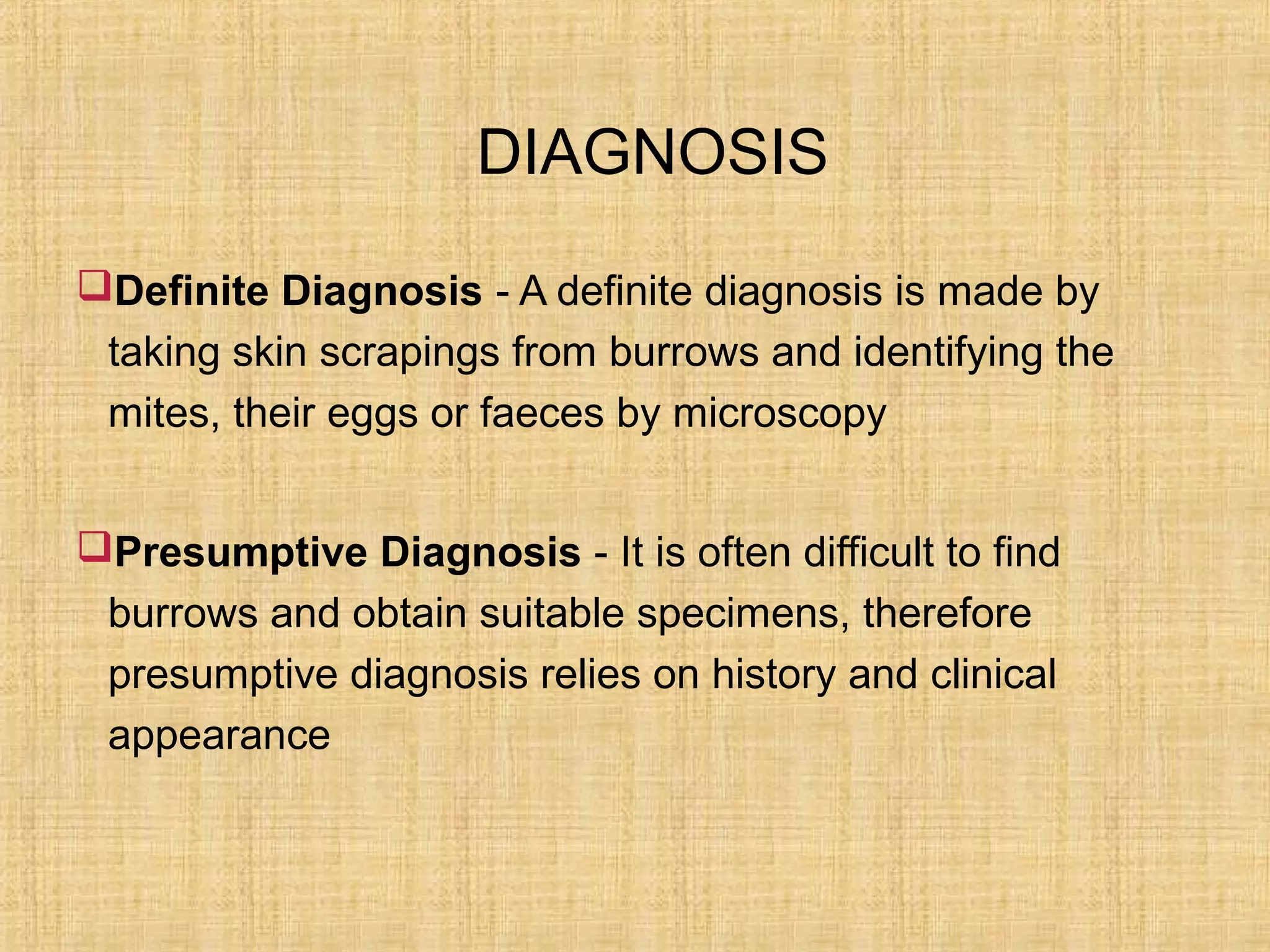 Scabies Life cycle, Diagnosis & Treatment | PPT