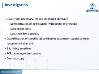 basics of diagnosis and treatment of scabies and pediculosis | PPTX