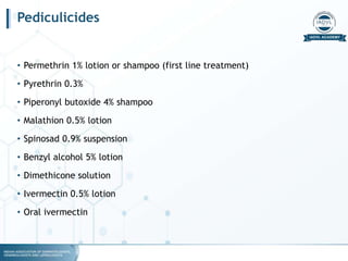 basics of diagnosis and treatment of scabies and pediculosis | PPTX