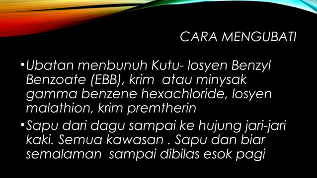 Scabies atau kudis buta utk pesakit | PPT