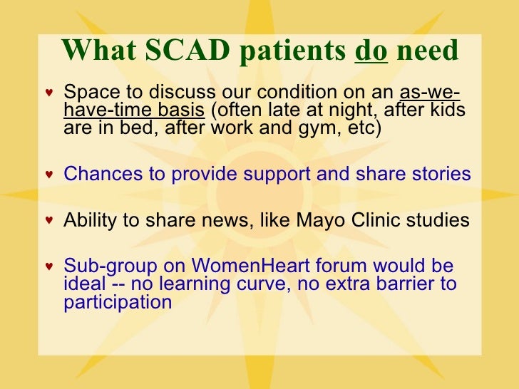 What is a SCAD (spontaneous coronary artery dissection)?