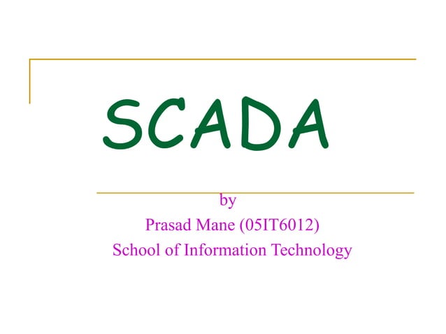 Scada | PPT | Databases | Computer Software and Applications