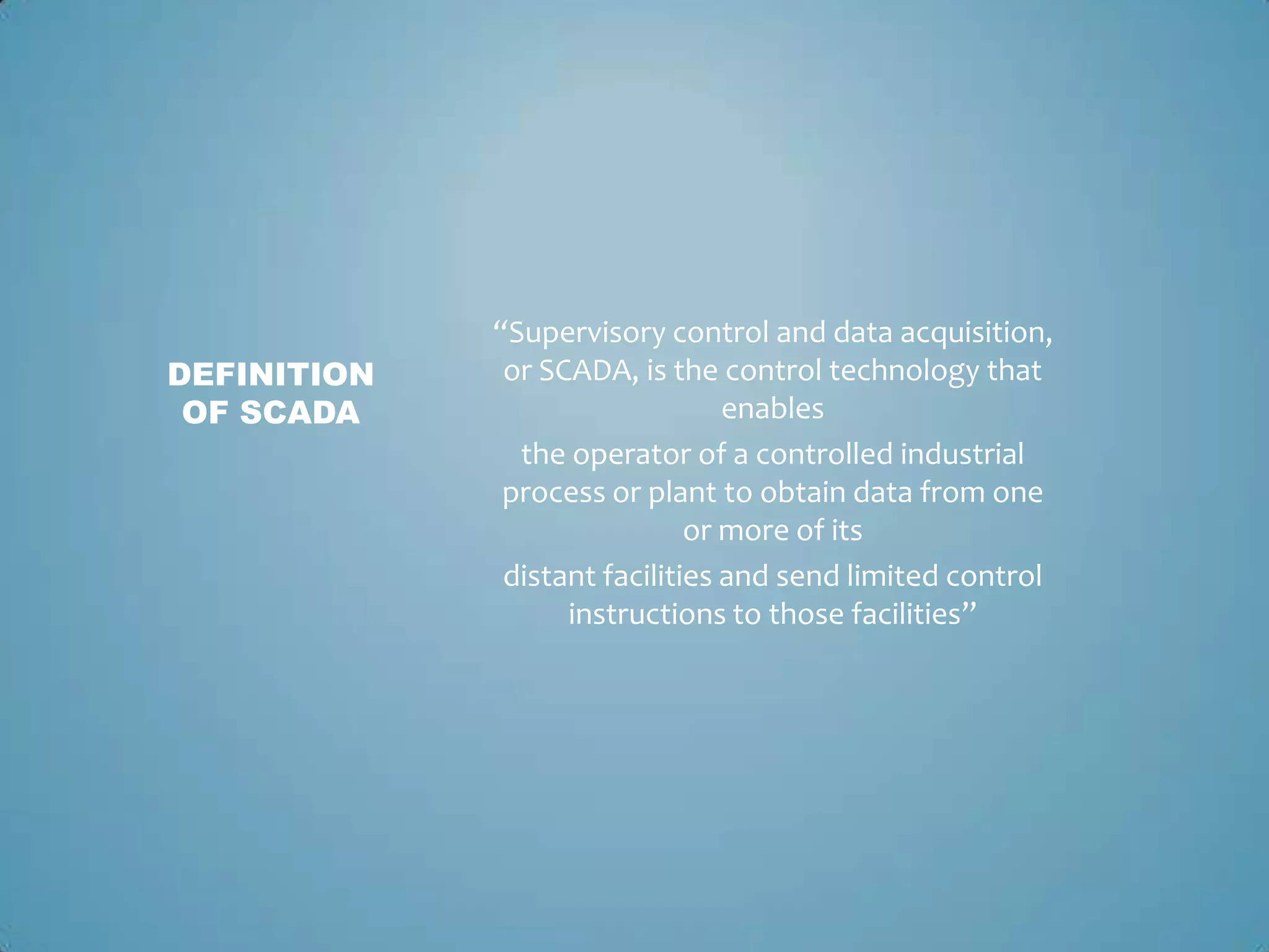 an introduction to scada. | PPTX