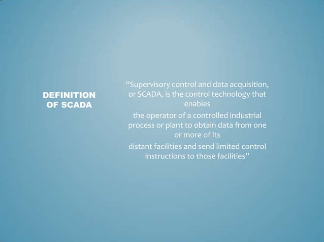 an introduction to scada. | PPTX