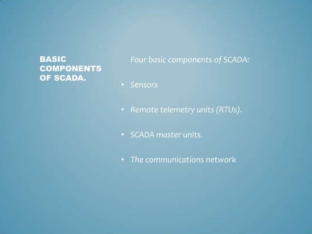 an introduction to scada. | PPTX