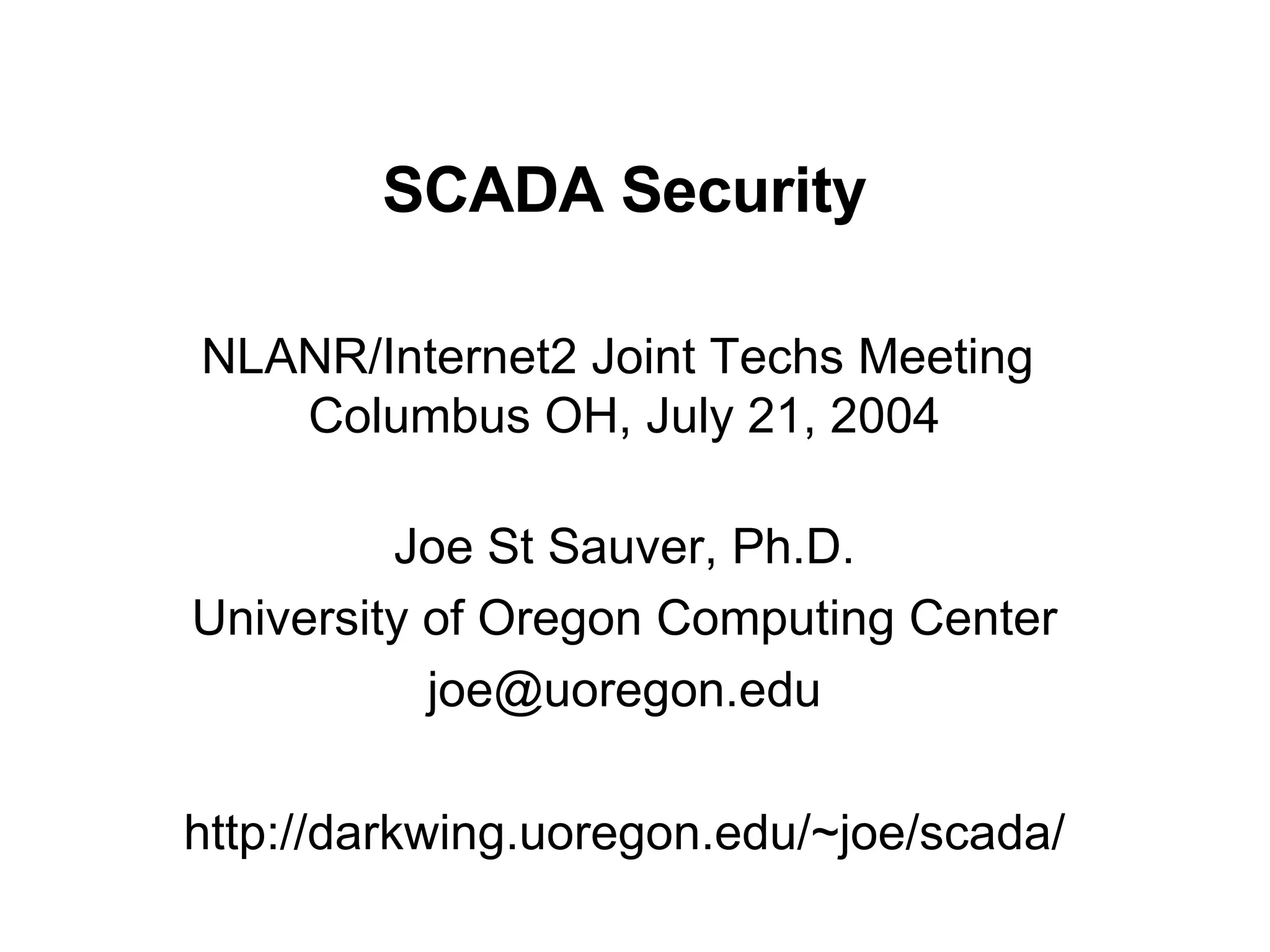SCADA Security | PPT