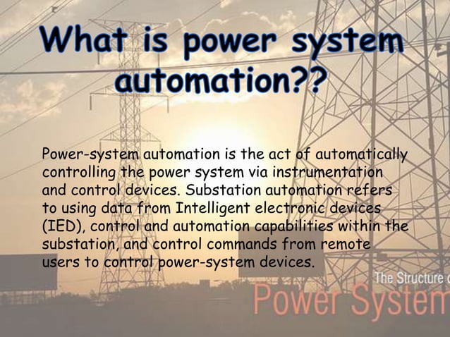 Scada and power system automation | PPTX