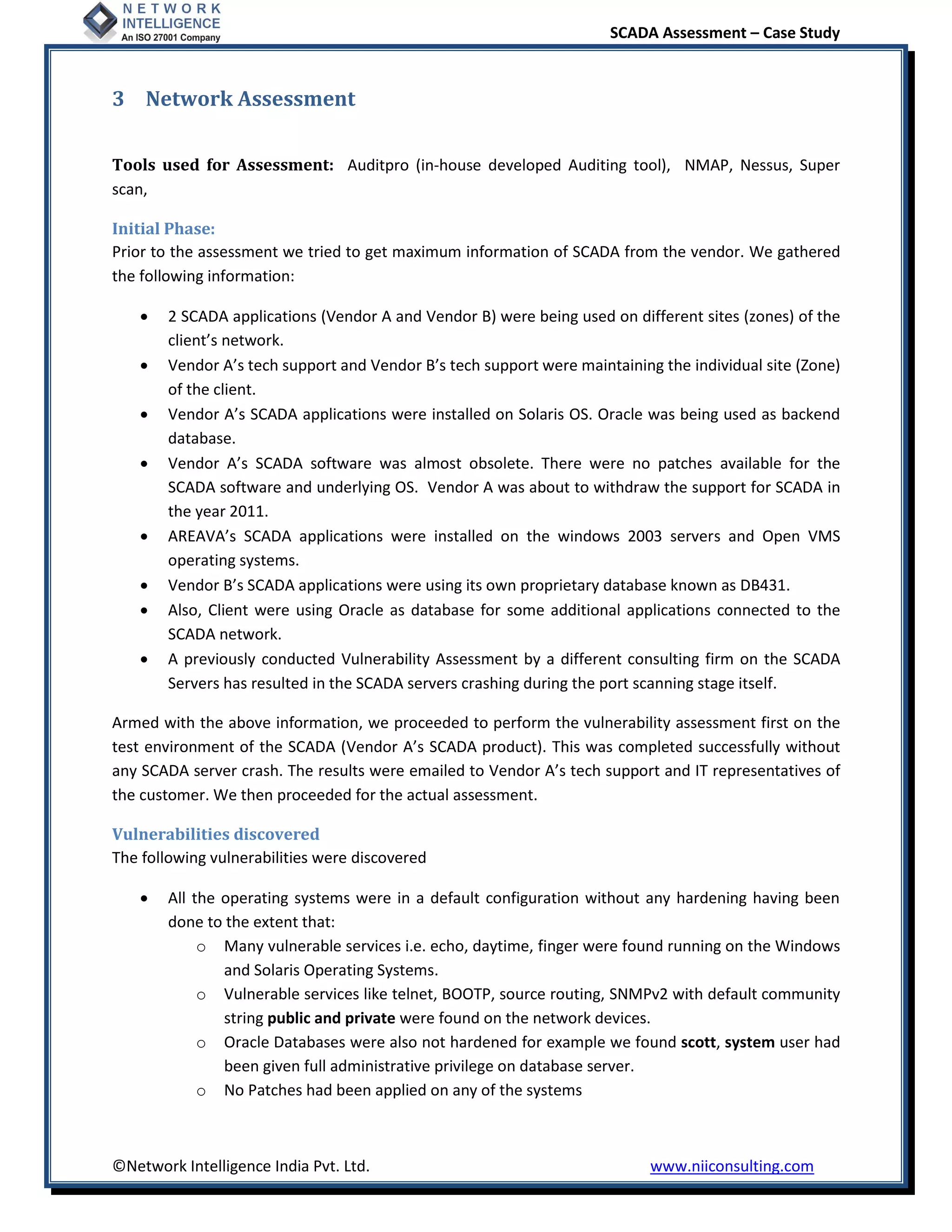 Scada assessment case study | PDF