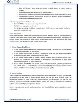 Scada assessment case study | PDF