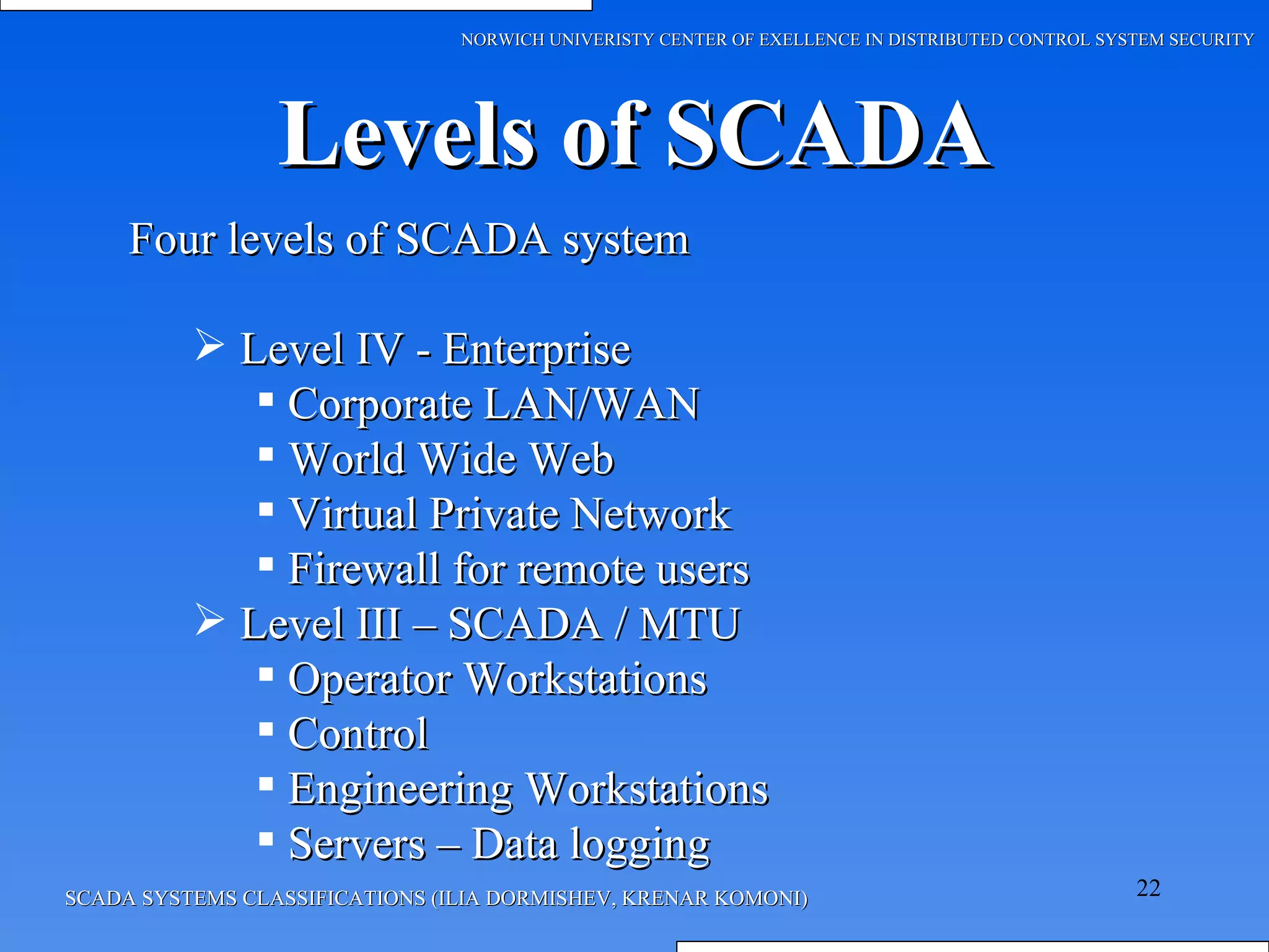 Scada classification | PPT