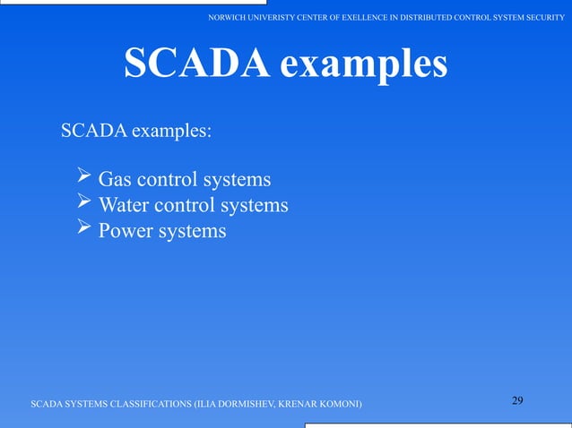 Scada Classification using and defining. | PPTX