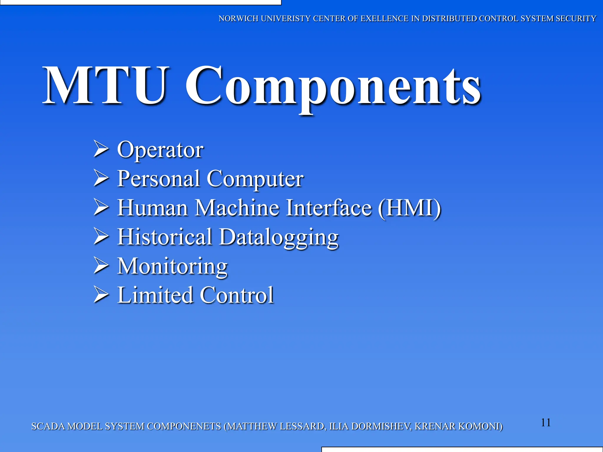 Scada Model System Components Plc Rtu Protocols Ppt