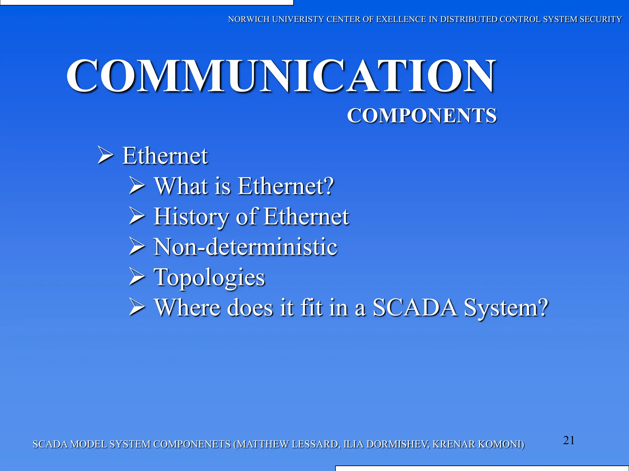 SCADA Model System Components PLC RTU Protocols | PPT