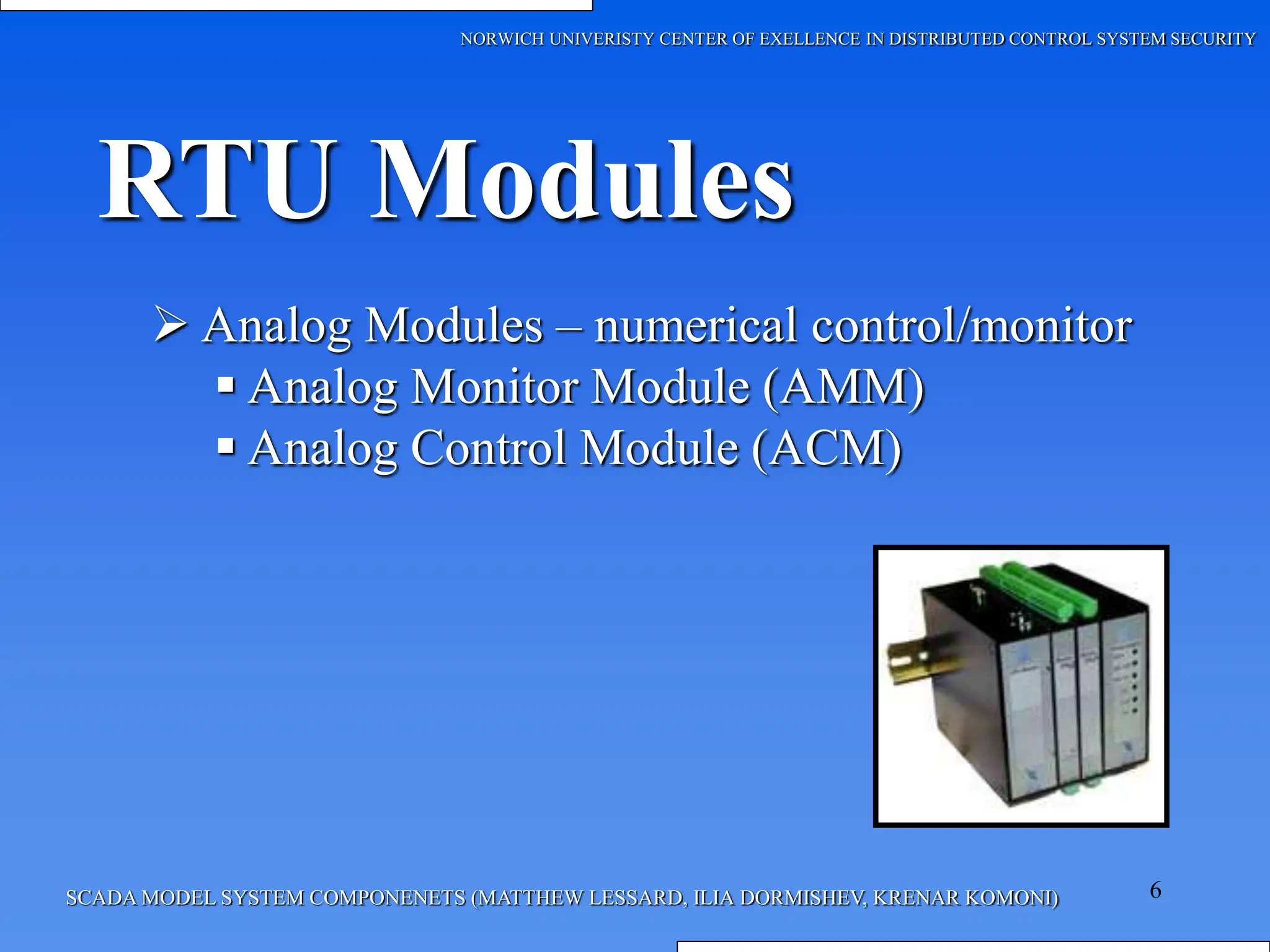SCADA Model System Components PLC RTU Protocols | PPT