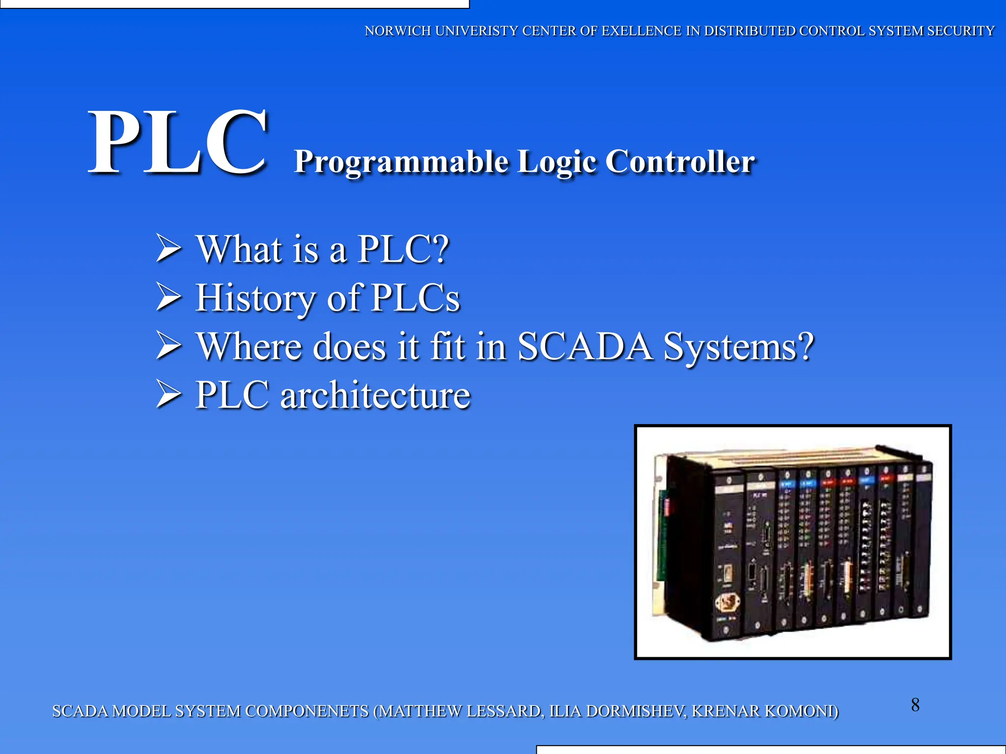SCADA Model System Components PLC RTU Protocols | PPT