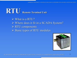 SCADA Model System Components PLC RTU Protocols | PPT