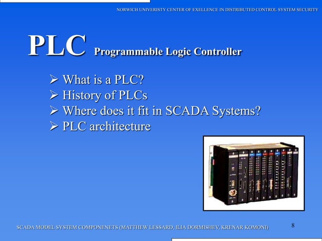 SCADA Model System Components PLC RTU Protocols | PPT