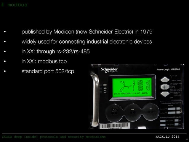 Scada deep inside: protocols and security mechanisms | PPT