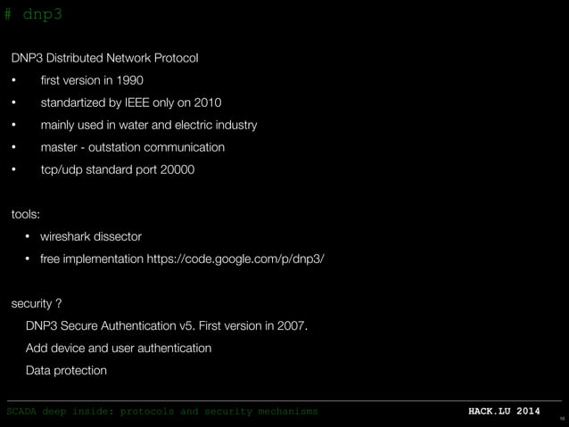 Scada deep inside: protocols and security mechanisms | PPT
