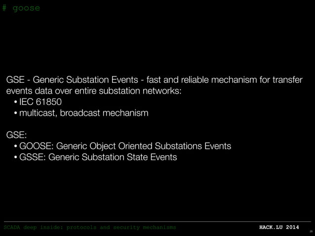 Scada deep inside: protocols and security mechanisms | PPT