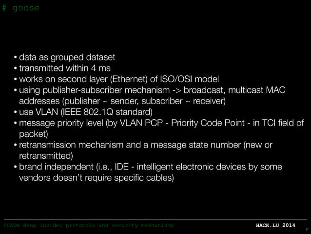 Scada deep inside: protocols and security mechanisms | PPT