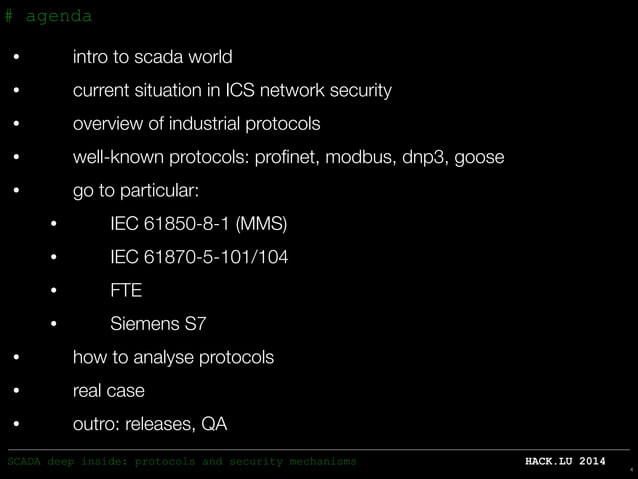Scada deep inside: protocols and security mechanisms | PPT