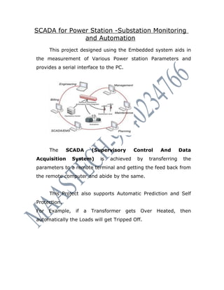 SCADA PROJECTS ABSTRACT-Scada for power station substation monitoring ...