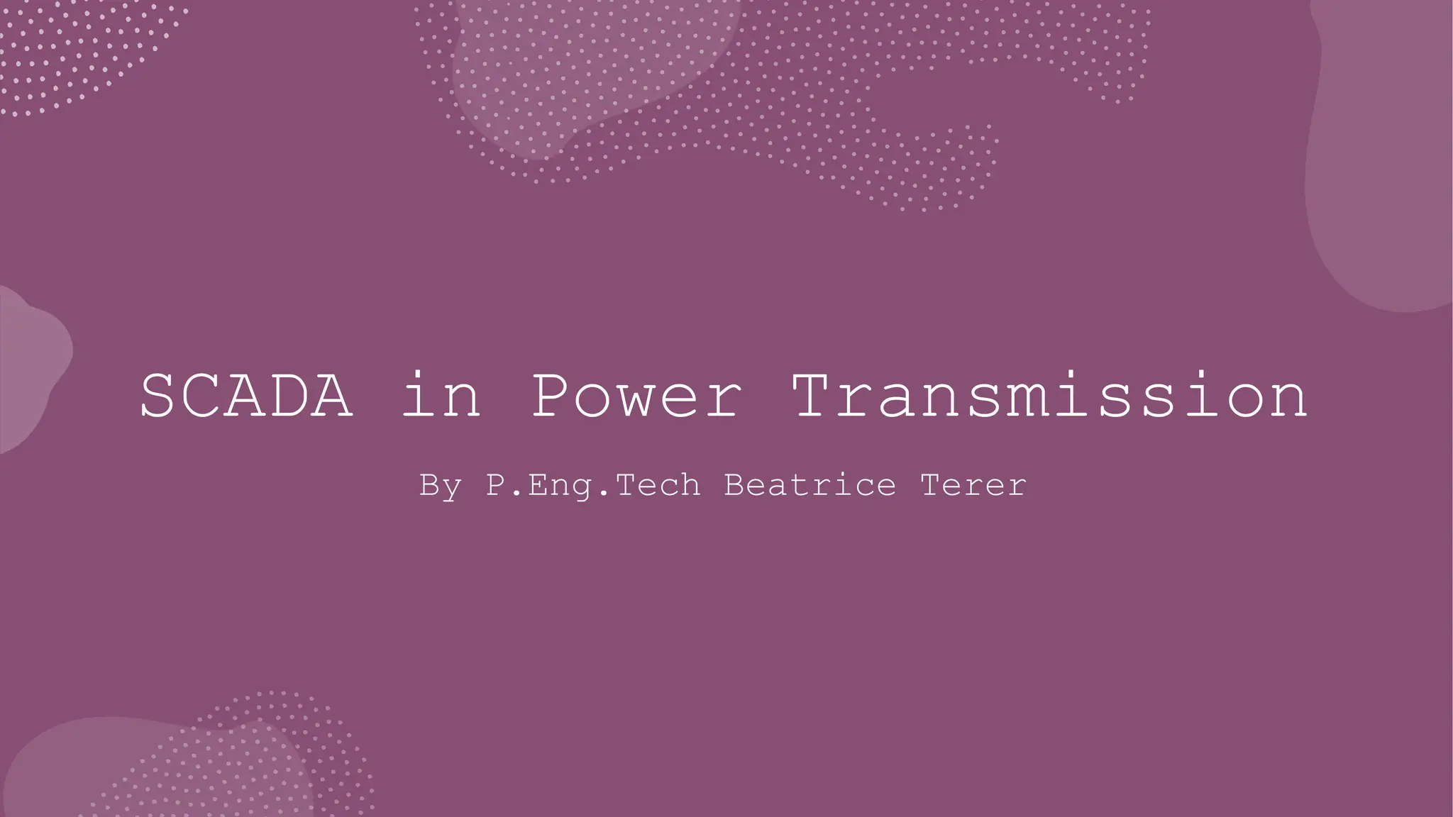 SCADA Masterclass Presentation on power transmission substations | PPTX