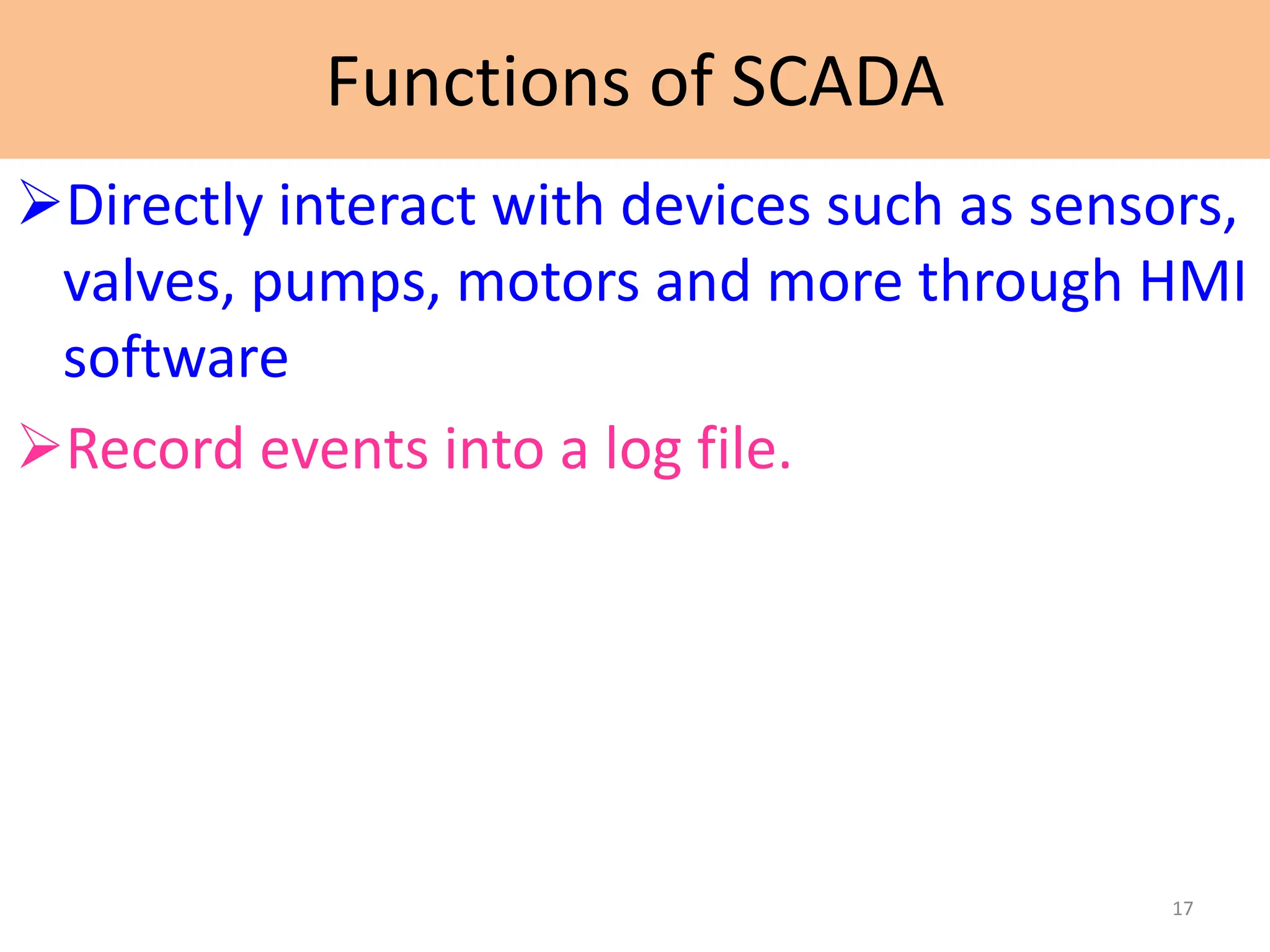 SCADA only for the advance version of the module | PPTX