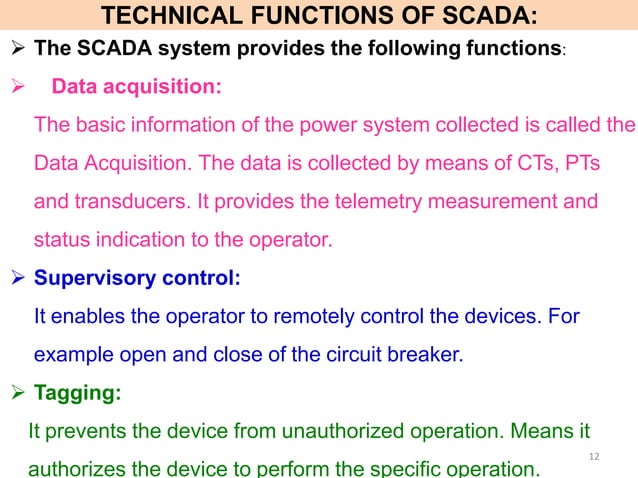 SCADA only for the advance version of the module | PPT