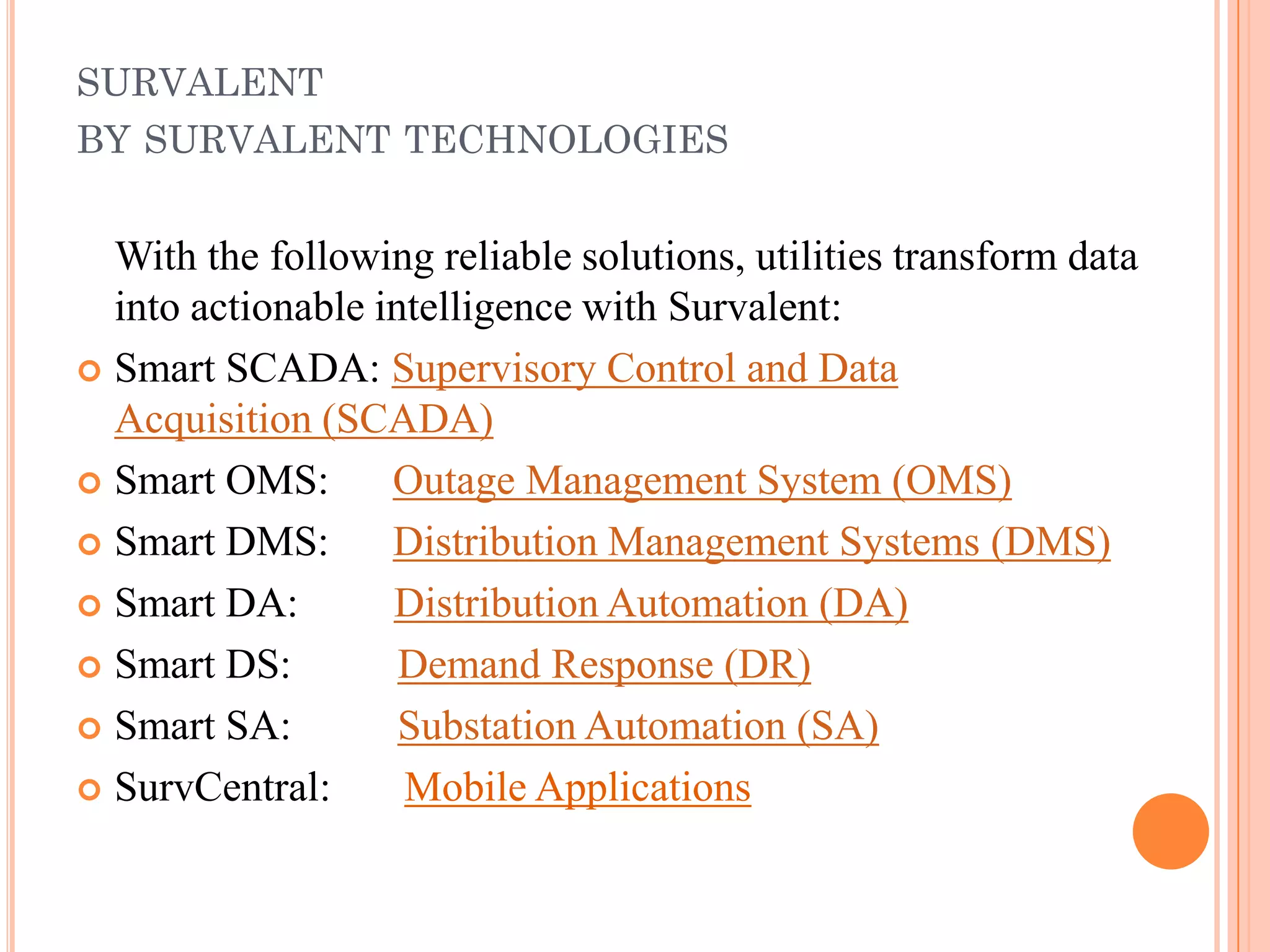 SCADA packages for Power Distribution Utilities | PPTX