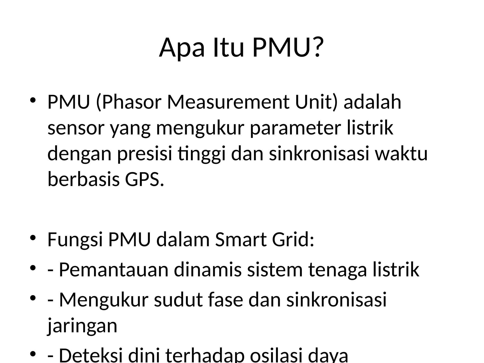 Integrasi PMU pada SCADA di Saluran Tenaga Listrik | PPTX