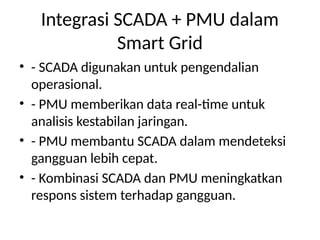 Integrasi PMU pada SCADA di Saluran Tenaga Listrik | PPT