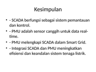 Integrasi PMU pada SCADA di Saluran Tenaga Listrik | PPT