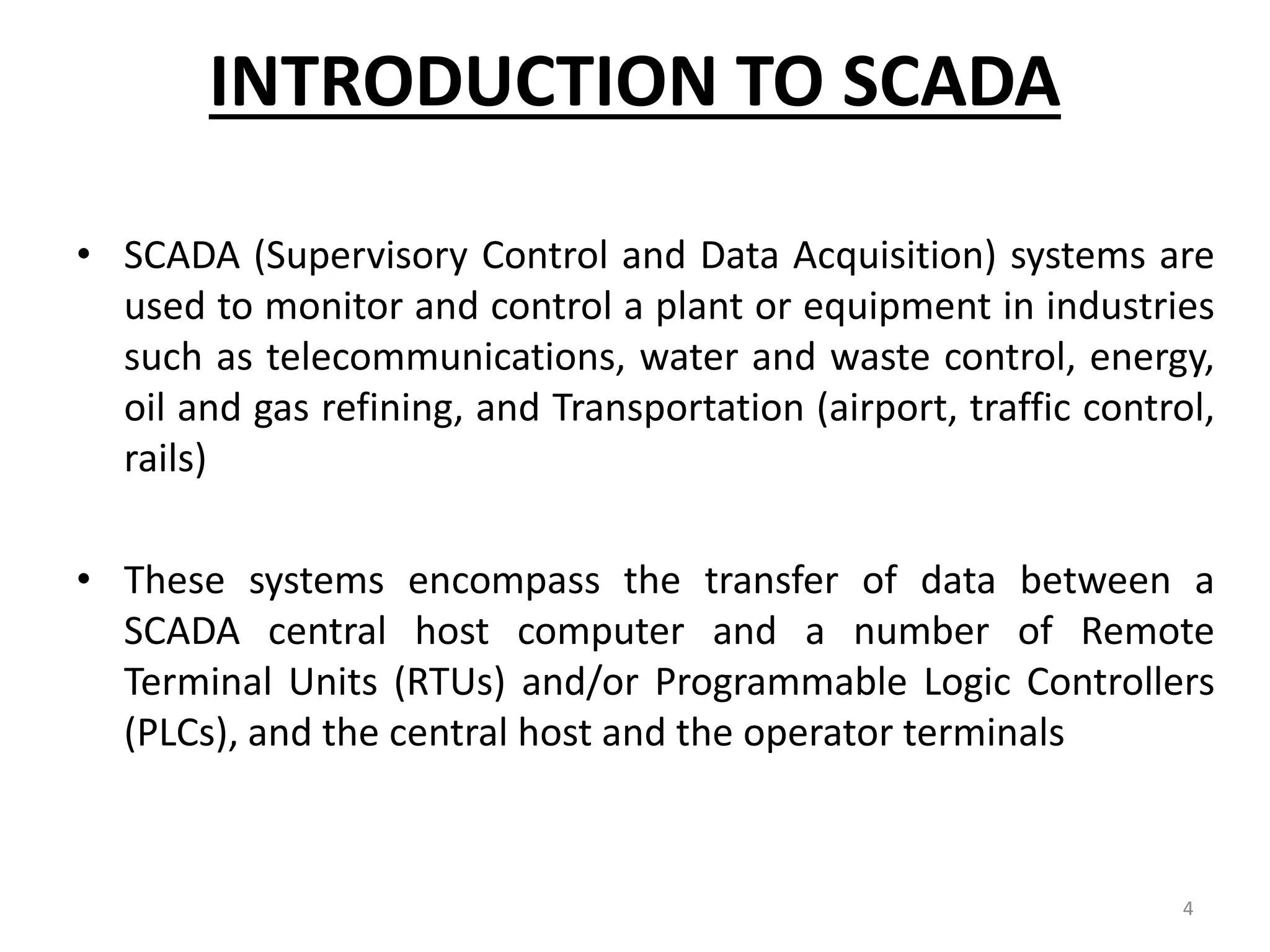 Scada ppt | PPTX | Operating Systems | Computer Software and Applications
