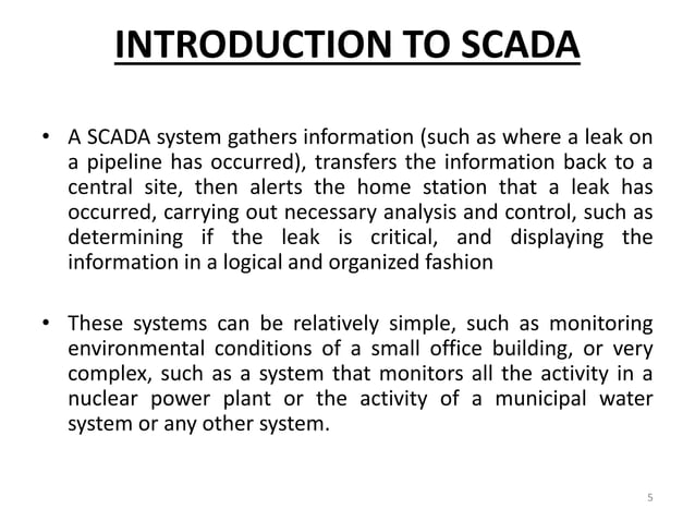 Scada ppt | PPTX | Operating Systems | Computer Software and Applications