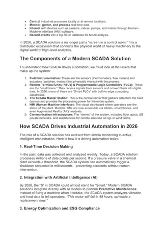 Scada Solution For Industrial in Delhi NCR India. | PDF