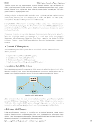 Scada system architecture, types and applications | PDF