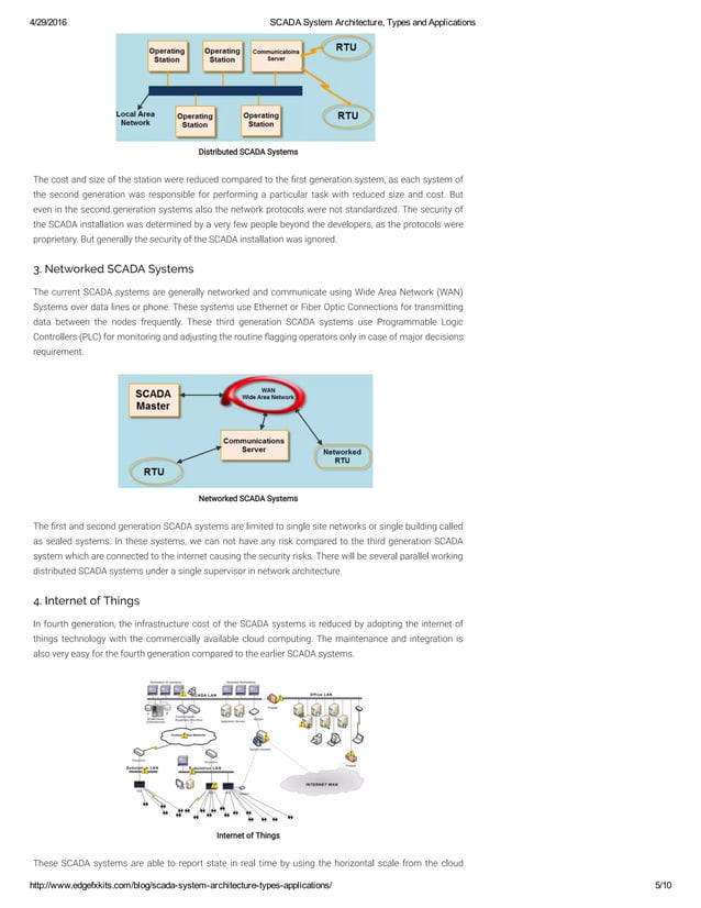 Scada system architecture, types and applications | PDF