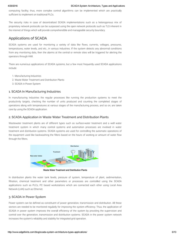 Scada system architecture, types and applications | PDF