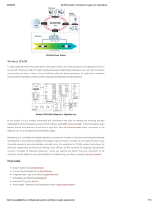 Scada system architecture, types and applications | PDF