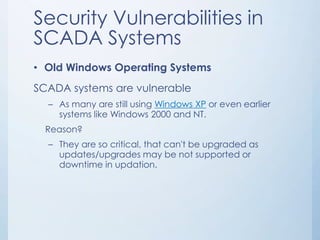 SCADA Systems and its security! | PPTX
