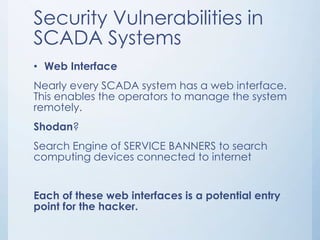 SCADA Systems and its security! | PPTX
