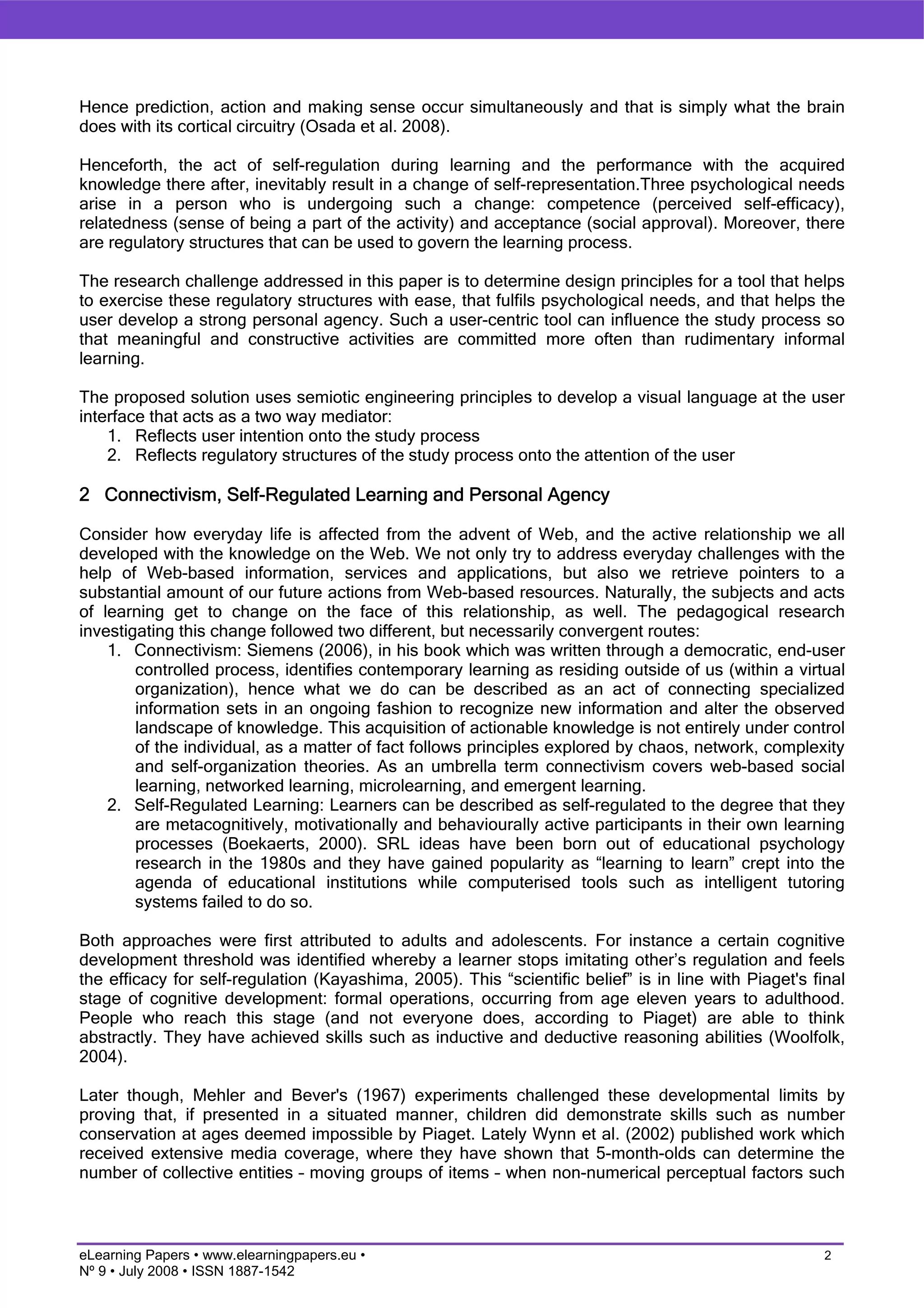 Formative Interfaces for Scaffolding Self-Regulated Learning in PLEs | PDF