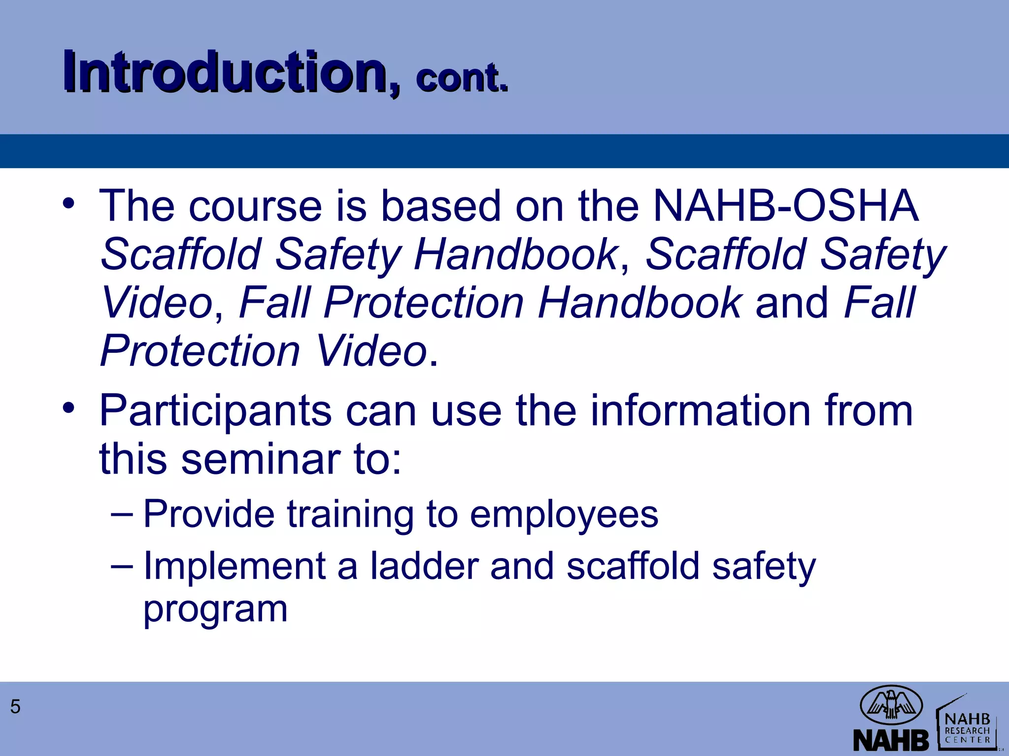 Scaffold and Ladder Safety Training | PPT