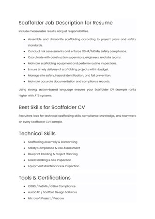 Scaffolder Resume Examples & Writing Guide for 2025 | PDF