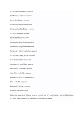 Scaffolder Resume Examples & Writing Guide for 2025 | PDF